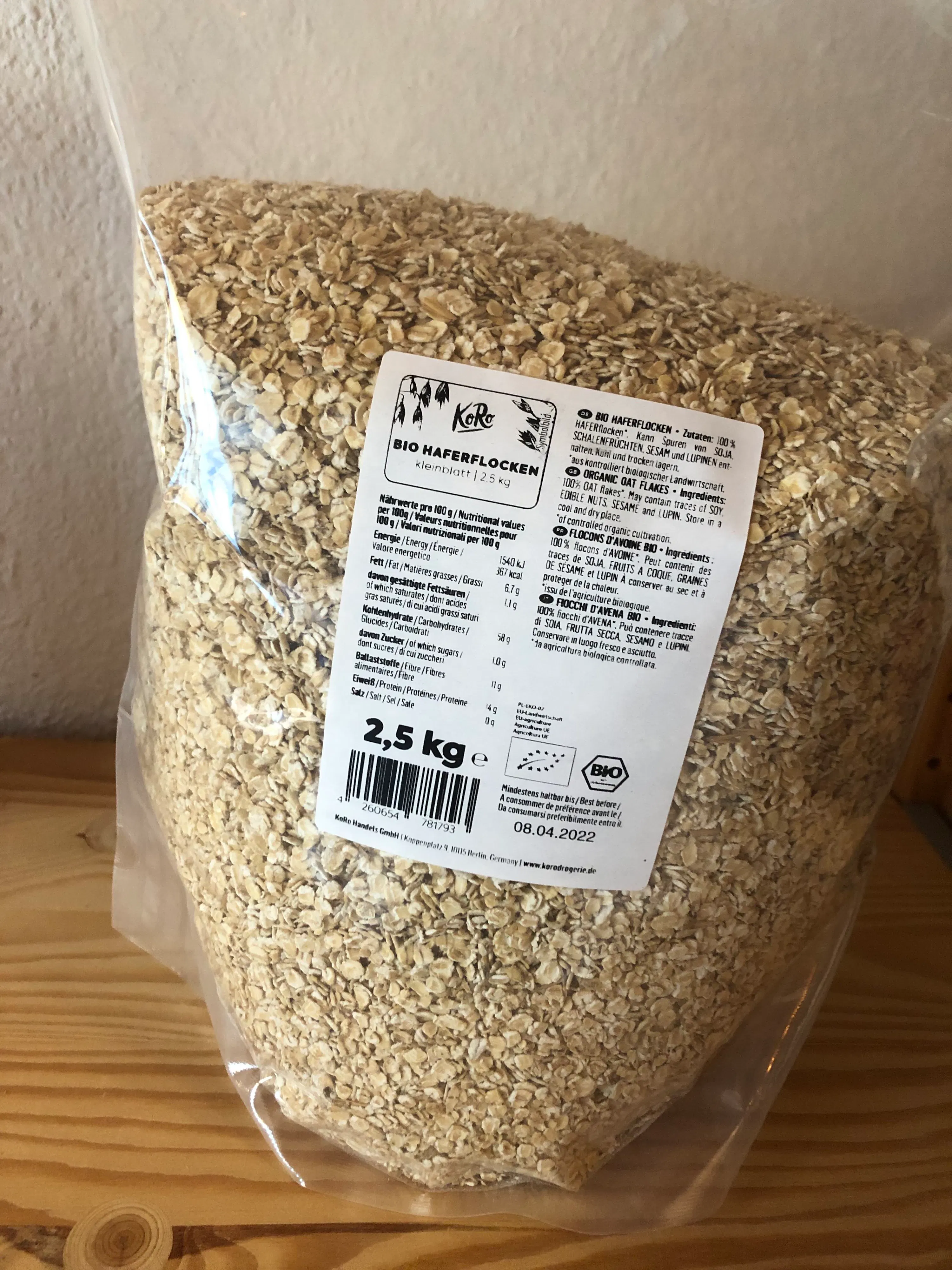 Bio Haferflocken fein kaufen | 2,5 kg | KoRo Germany