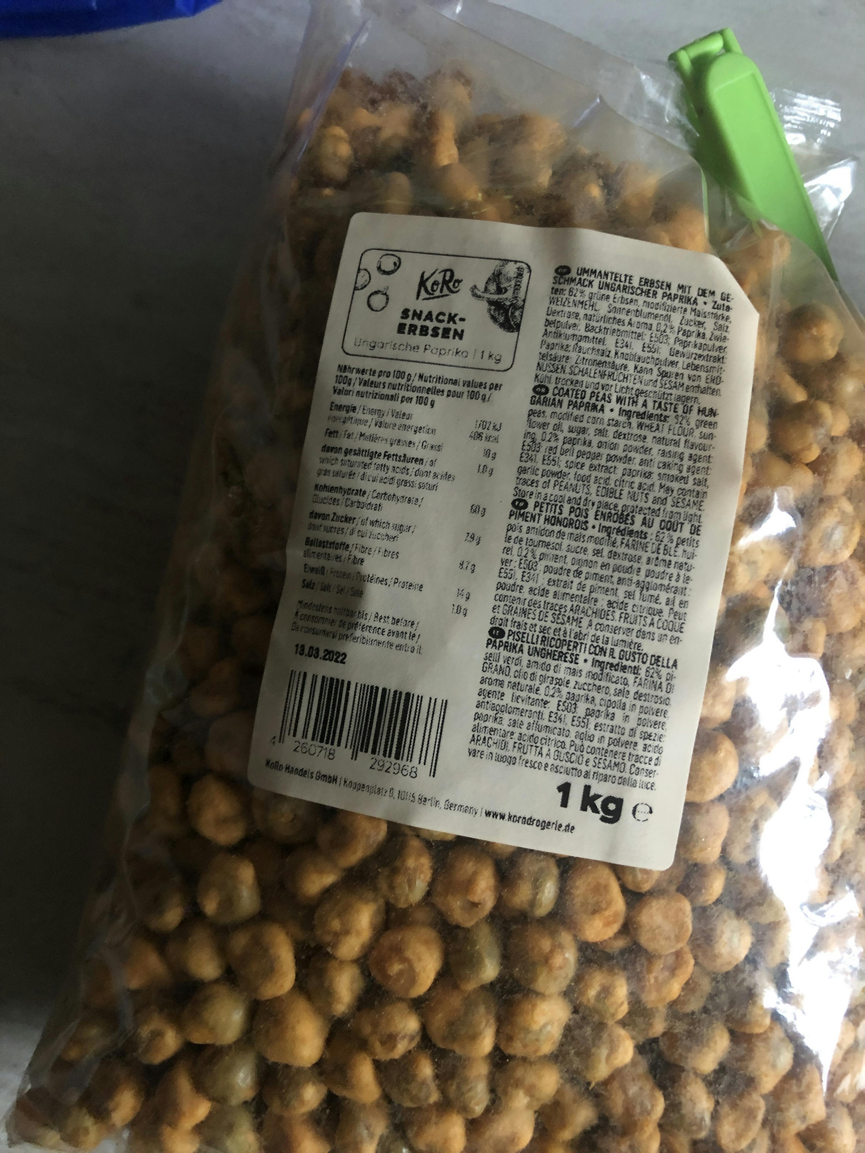 Achetez notre snack pois saveur poivron hongrois | KoRo France