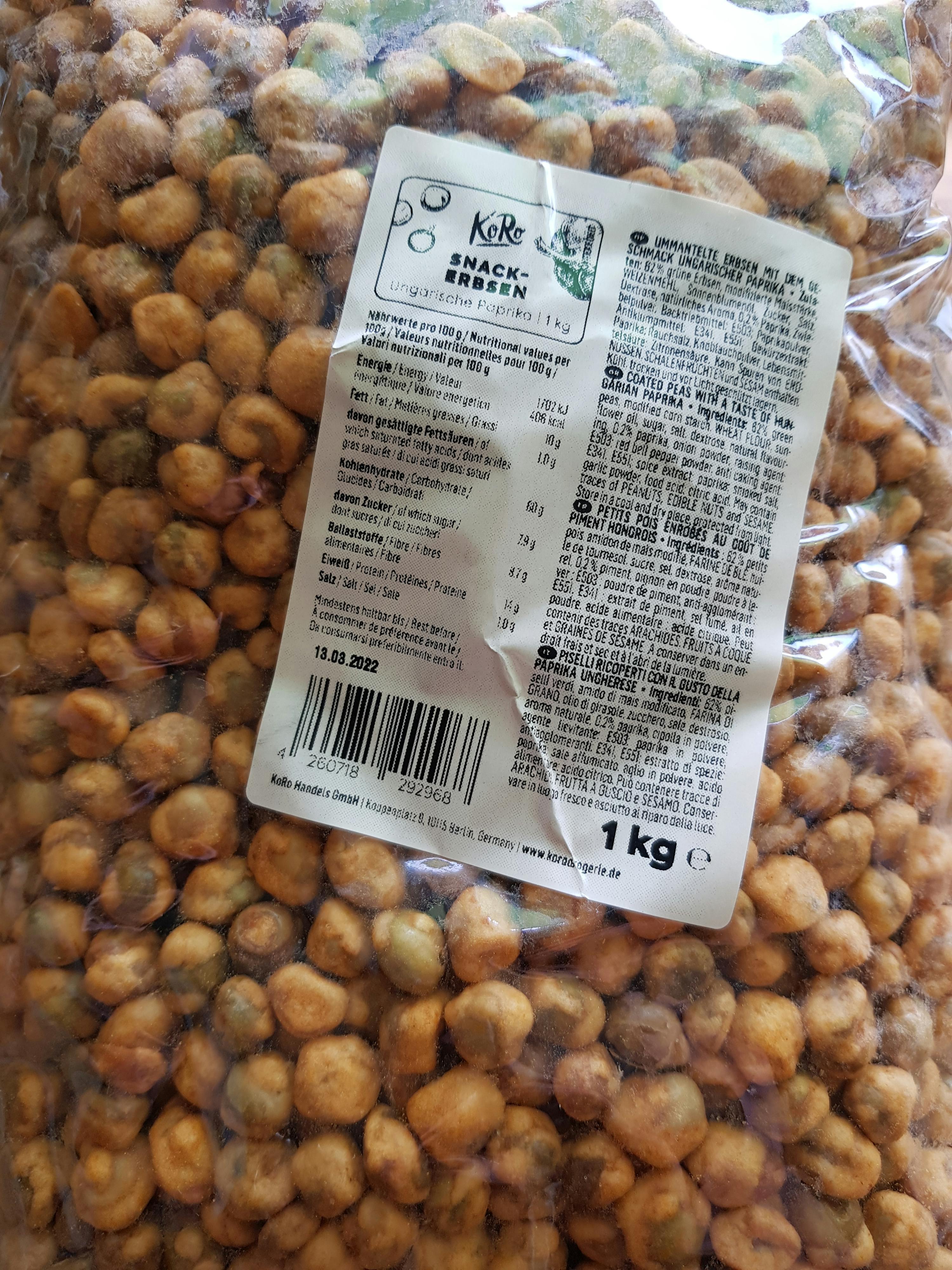 Achetez notre snack pois saveur poivron hongrois | KoRo France