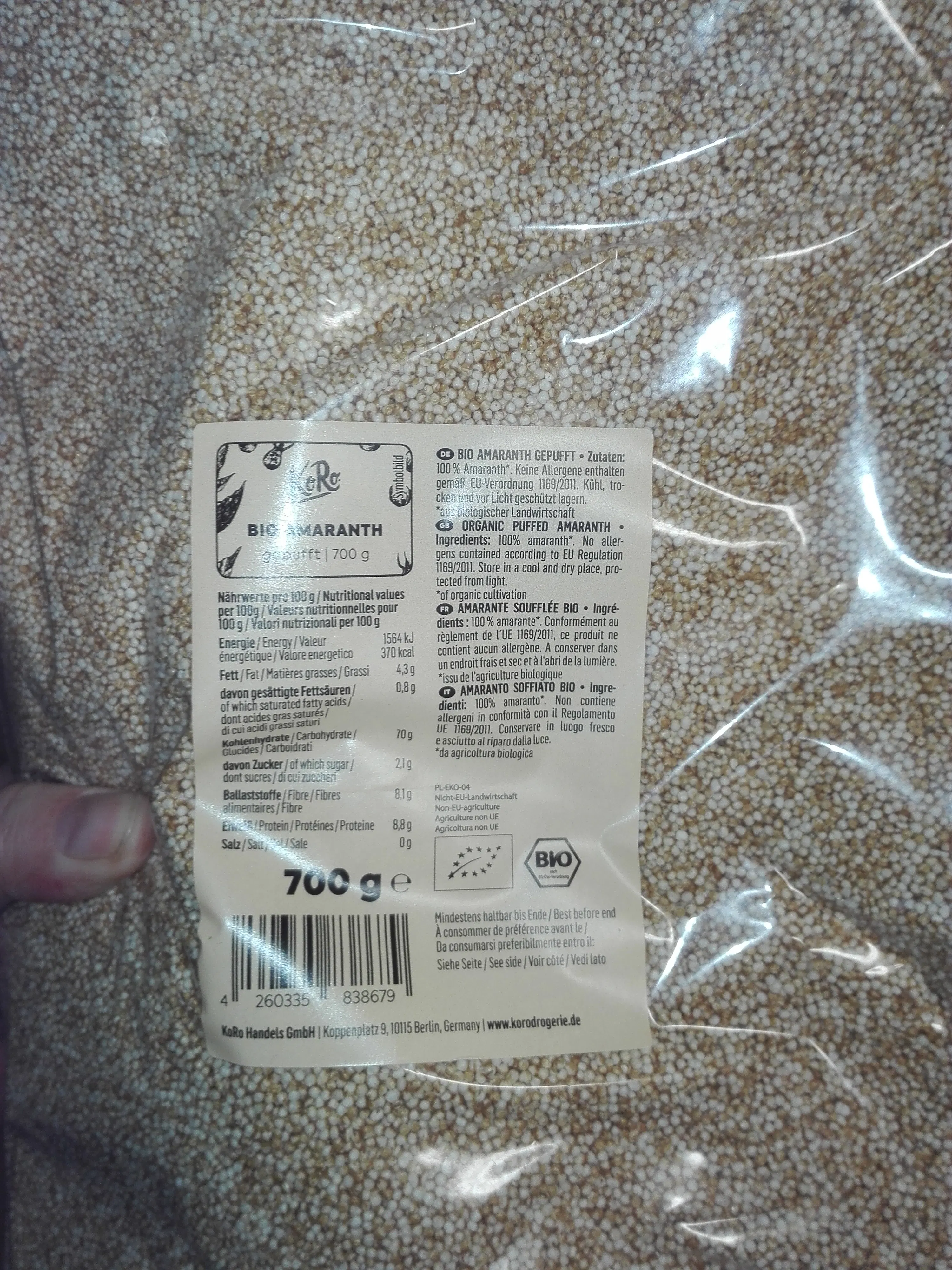 Bio Amaranth gepufft kaufen | KoRo