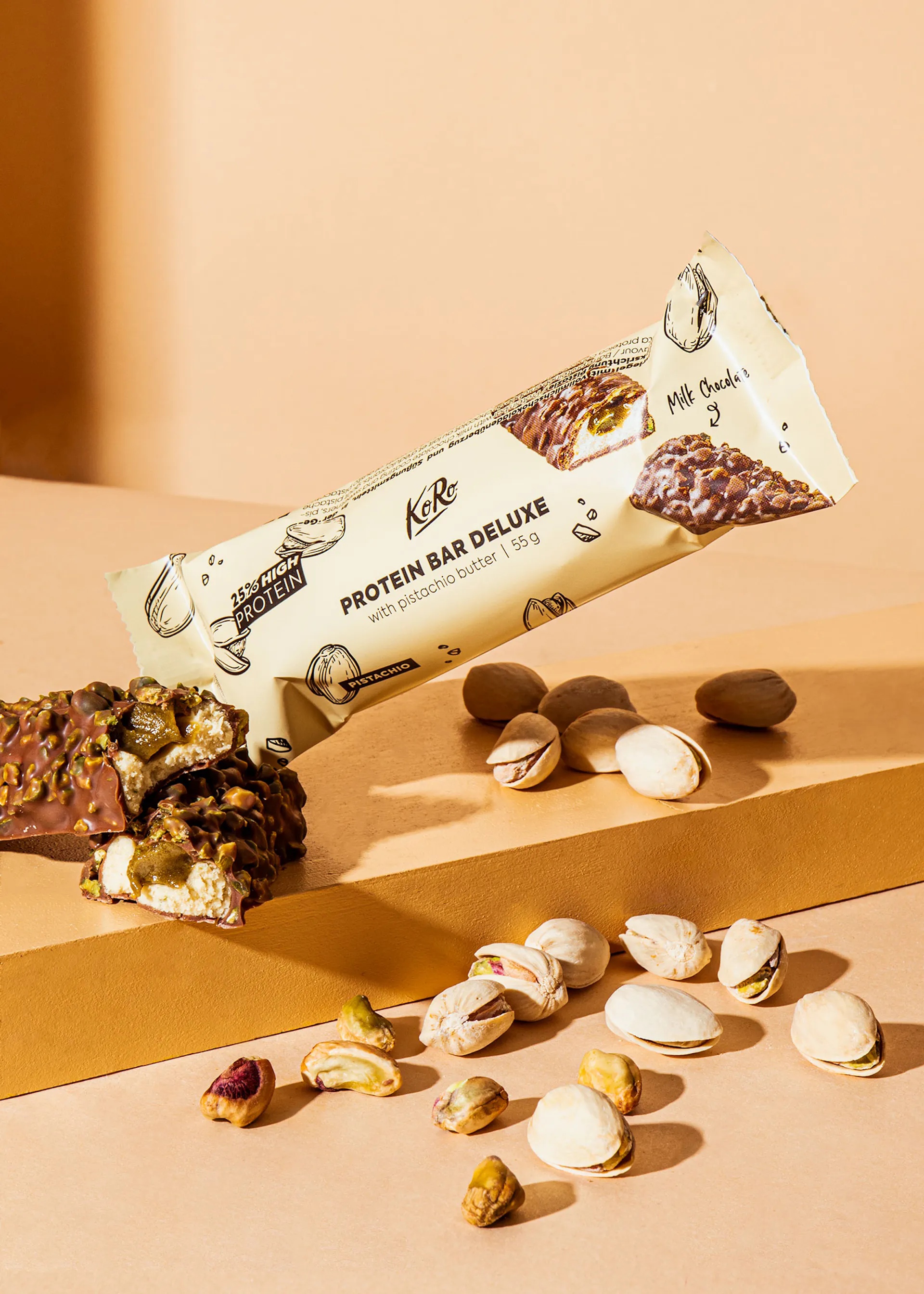 Barre protéinée Deluxe à la pistache 55 g à acheter en ligne | KoRo