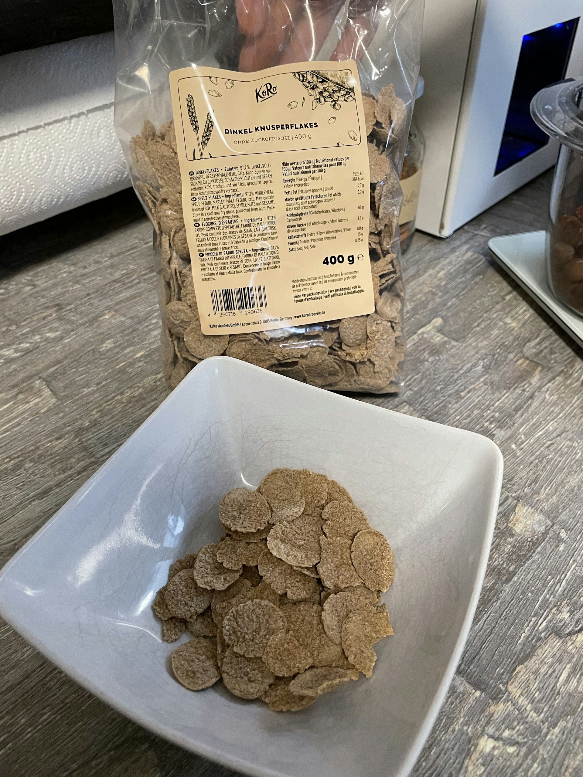 Dinkel Knusperflakes ohne Zuckerzusatz kaufen | KoRo Swiss