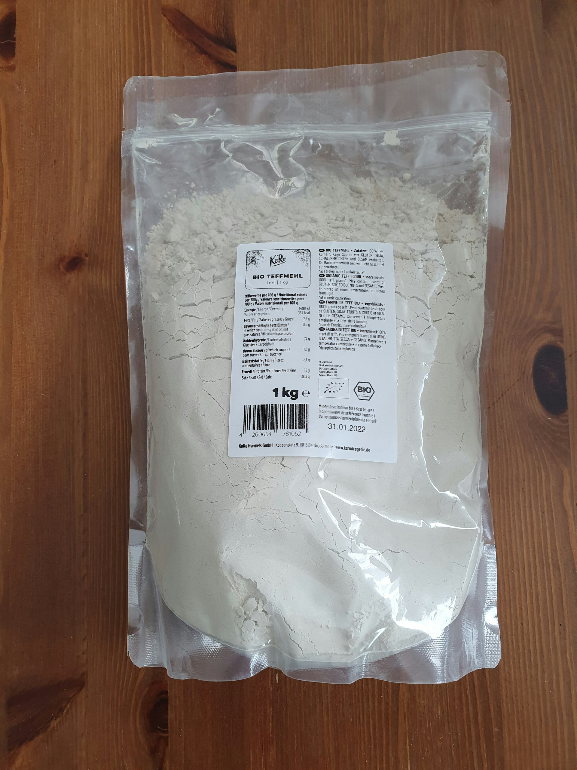 Bio Teffmehl hell 1 kg kaufen | KoRo