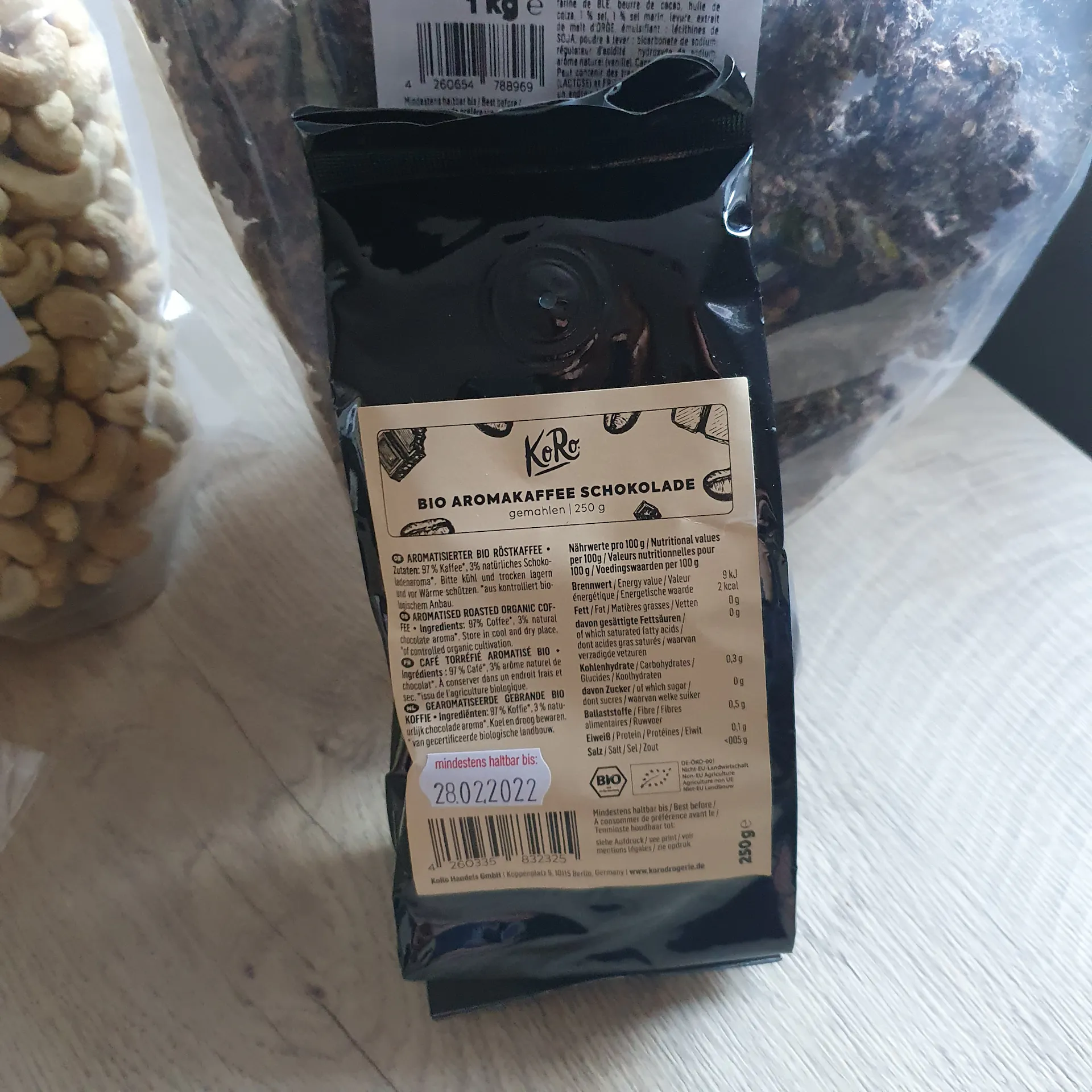 Gemahlener Bio Kaffee mit Schokoladenaroma 250 g | KoRo