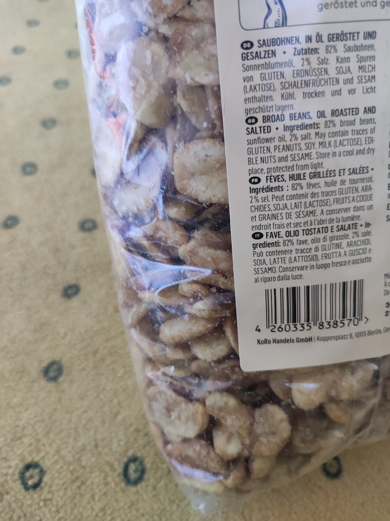 Favabohnen geröstet und gesalzen kaufen | KoRo