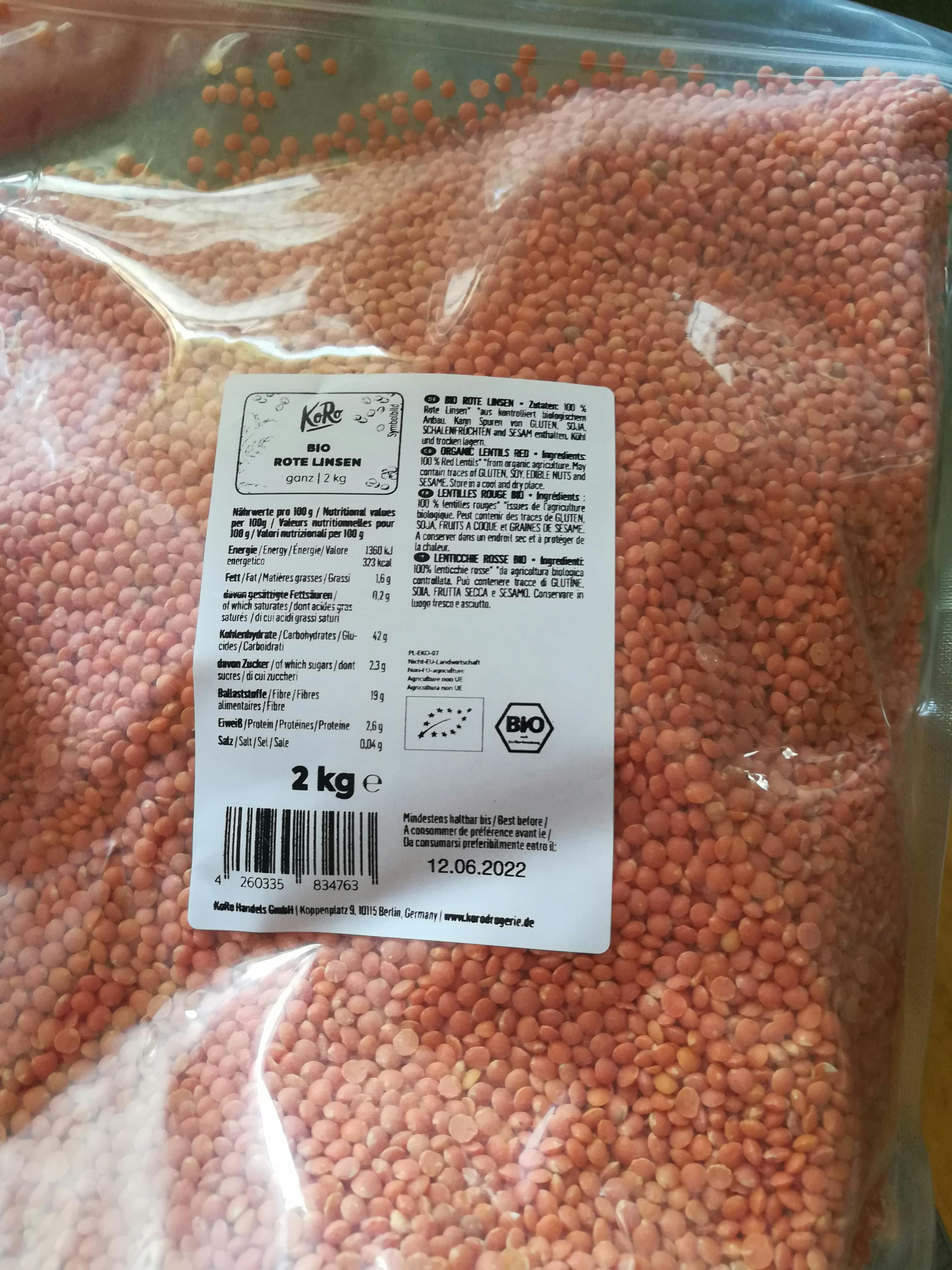 Bio Rote Linsen kaufen | KoRo Germany