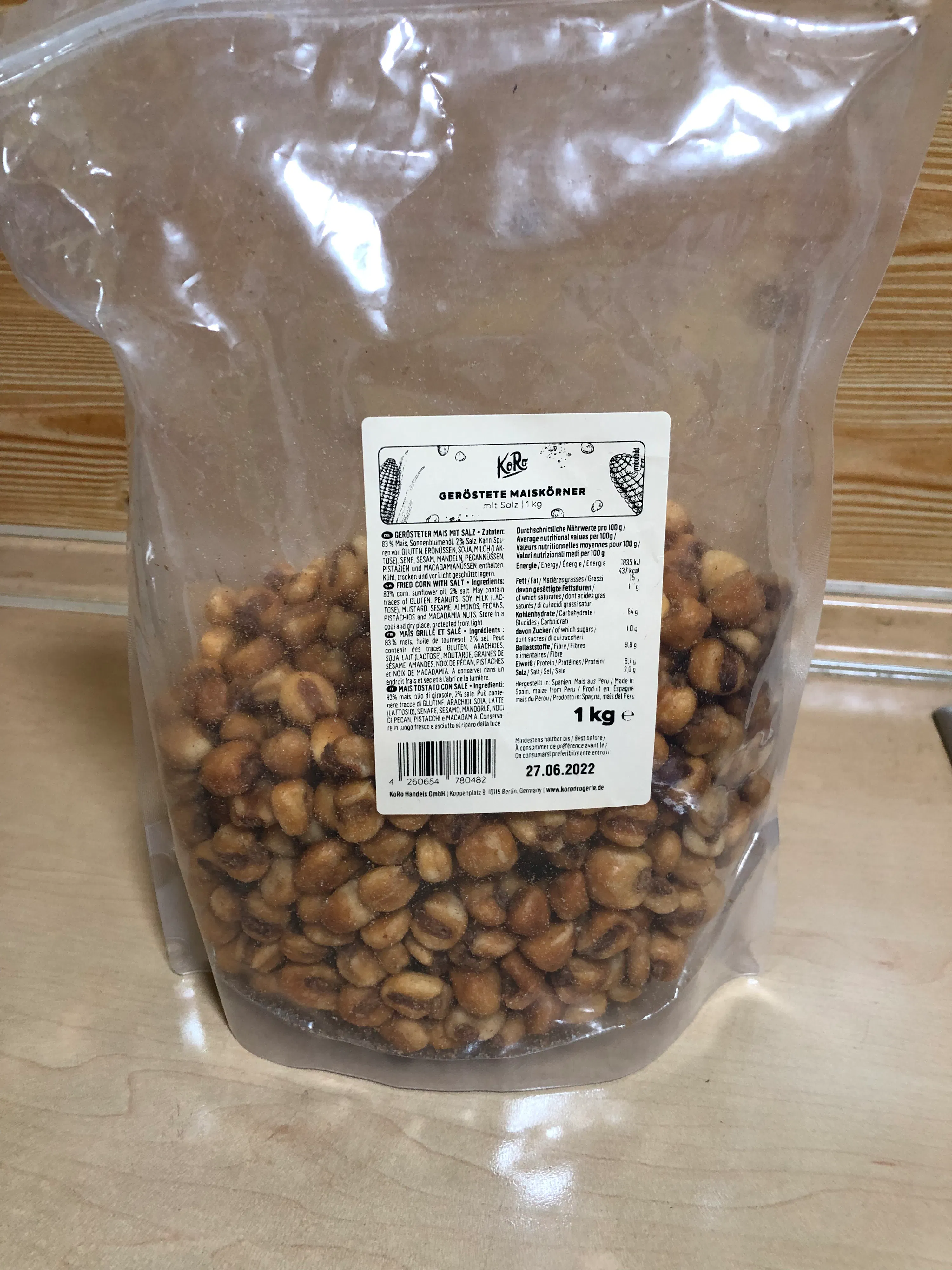 Grains de maïs grillés et salés 1 kg - Acheter maintenant | KoRo