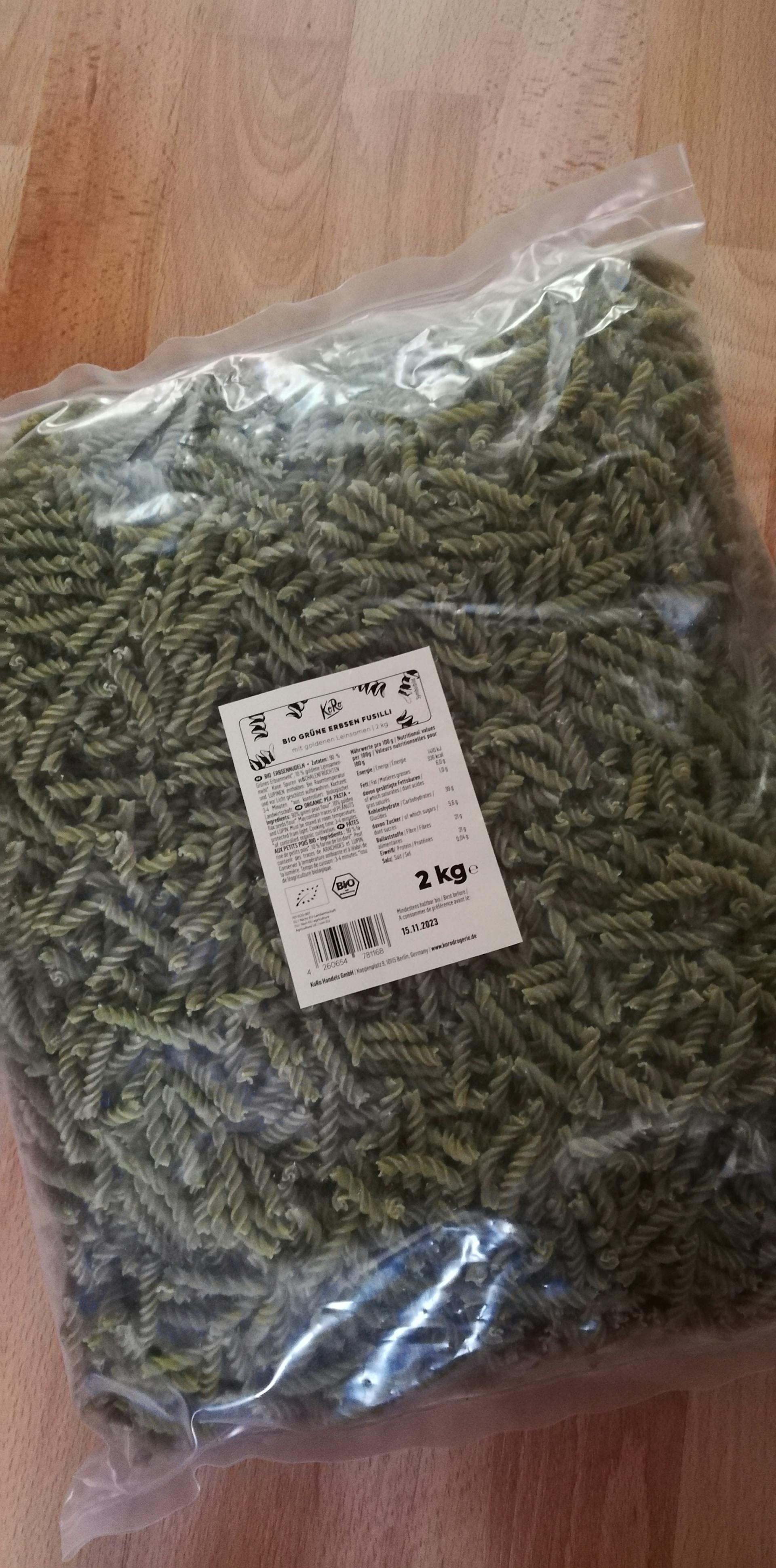 Bio Fusilli aus grünen Erbsen kaufen | KoRo Swiss