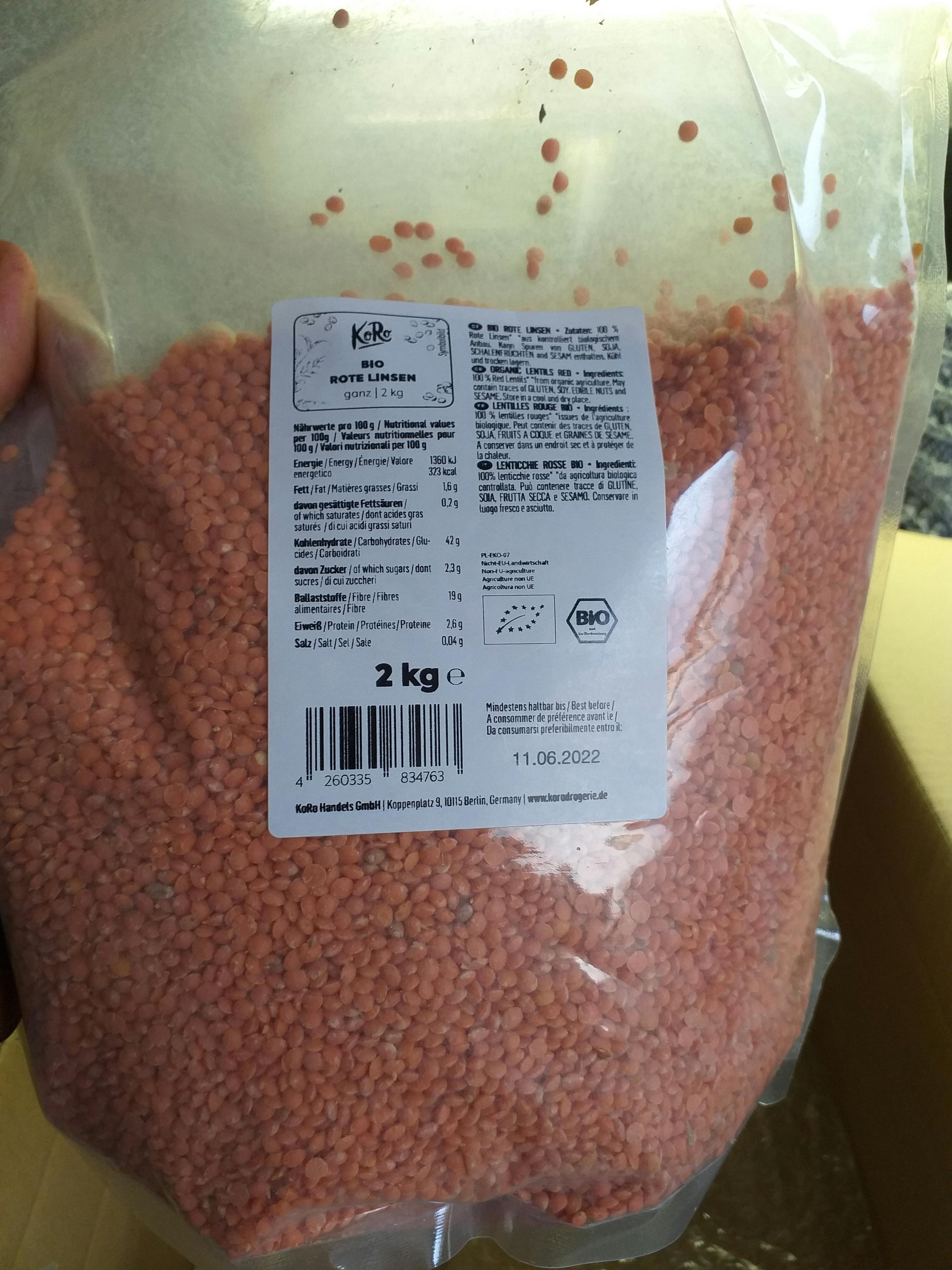 Bio Rote Linsen kaufen | KoRo Germany